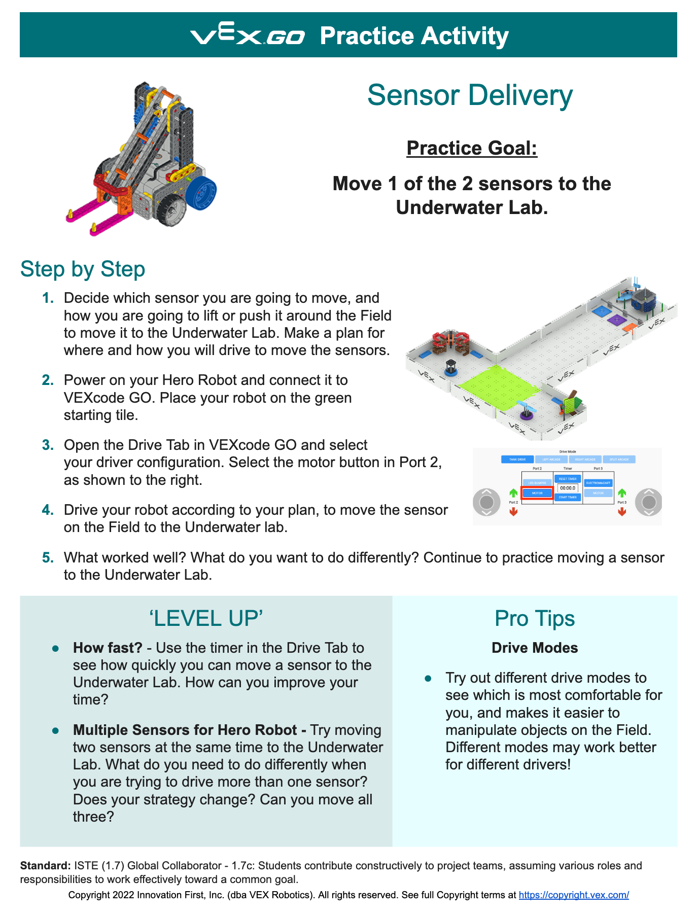 Lab 1 Sensor Delivery Play Vex Education